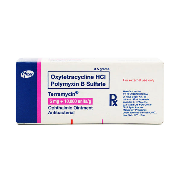 TERRAMYCIN Oxytetracycline Hydrochloride / Polymyxin B Sulfate 5mg ...